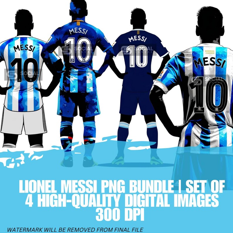 DIY Inspired Lionel Messi PNG Bundle High-quality Digital Images Soccer ...