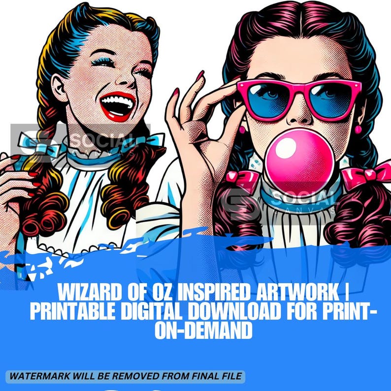 Wizard of Oz Inspired Digital Artwork Bundle | Printable PNG Files for ...