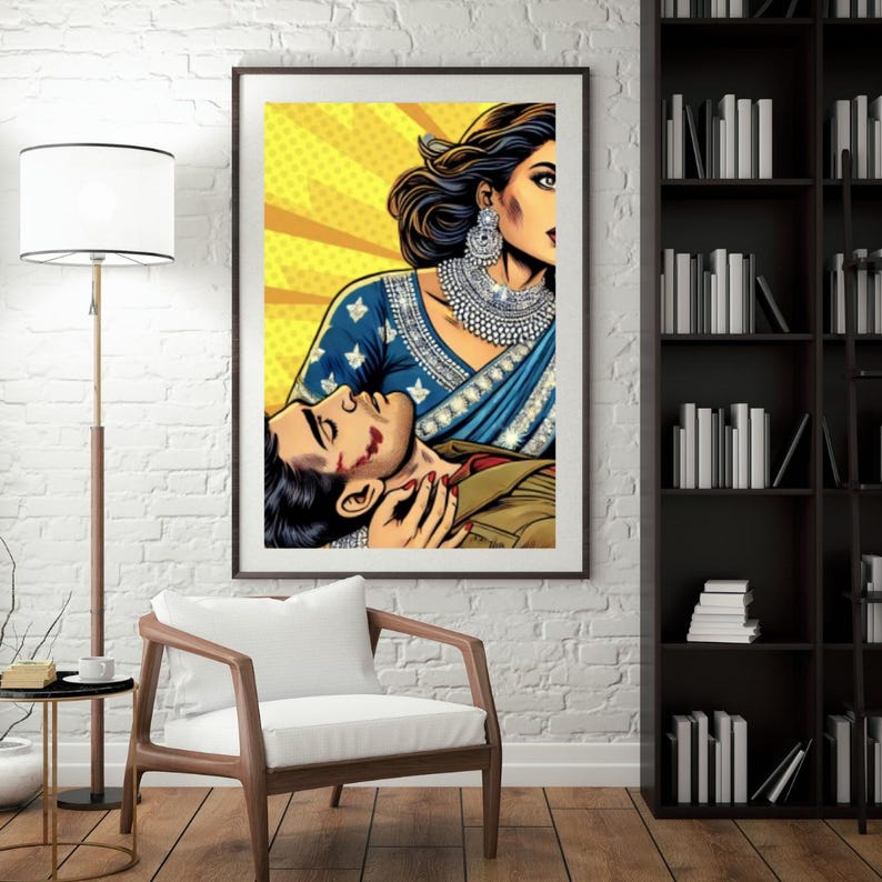 Dramatic Bollywood Pop Art Scene - | Pop Art Digital Print | Indian Pop ...