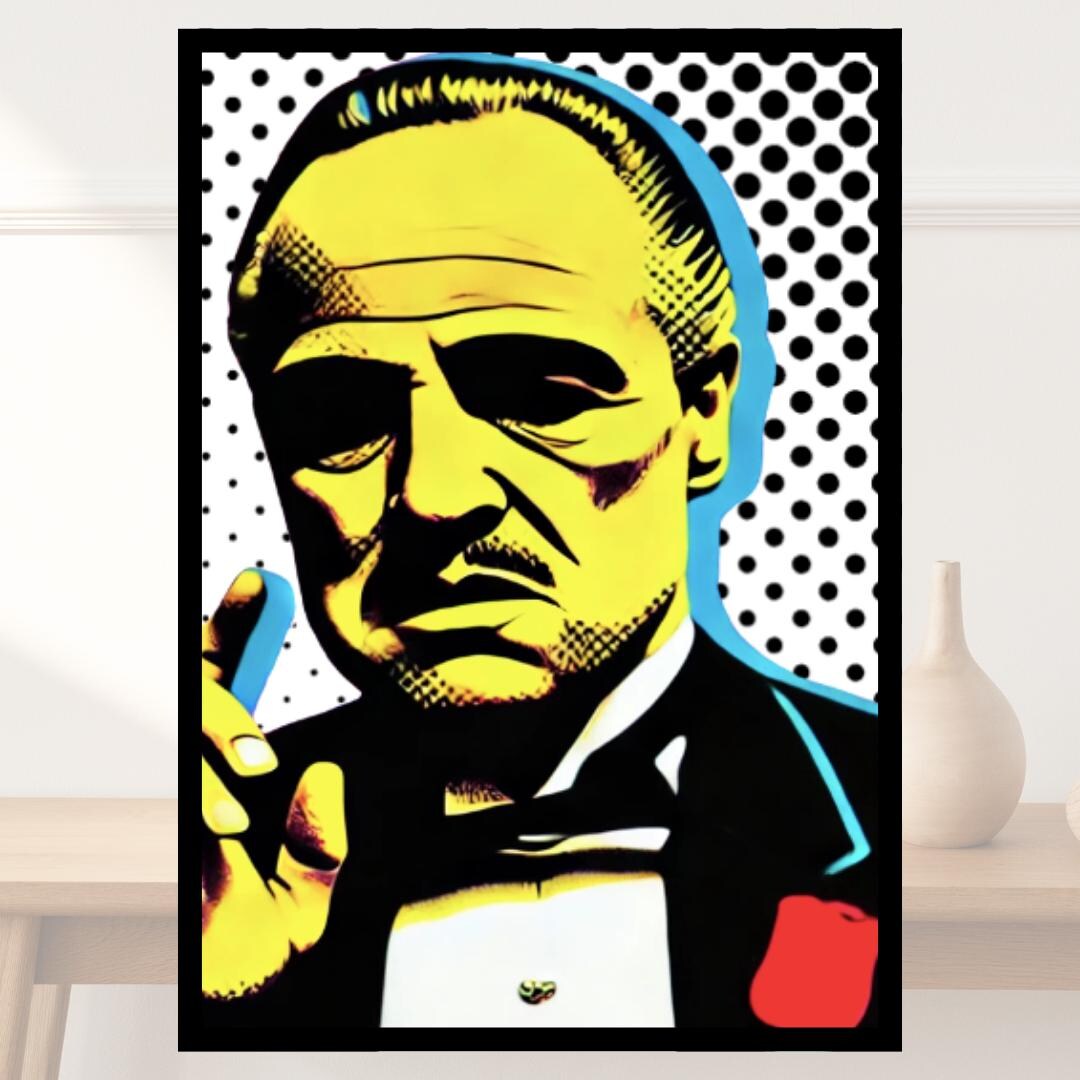 Pop Art Godfather Portrait Print - Iconic Mafia Movie Wall Decor - Etsy