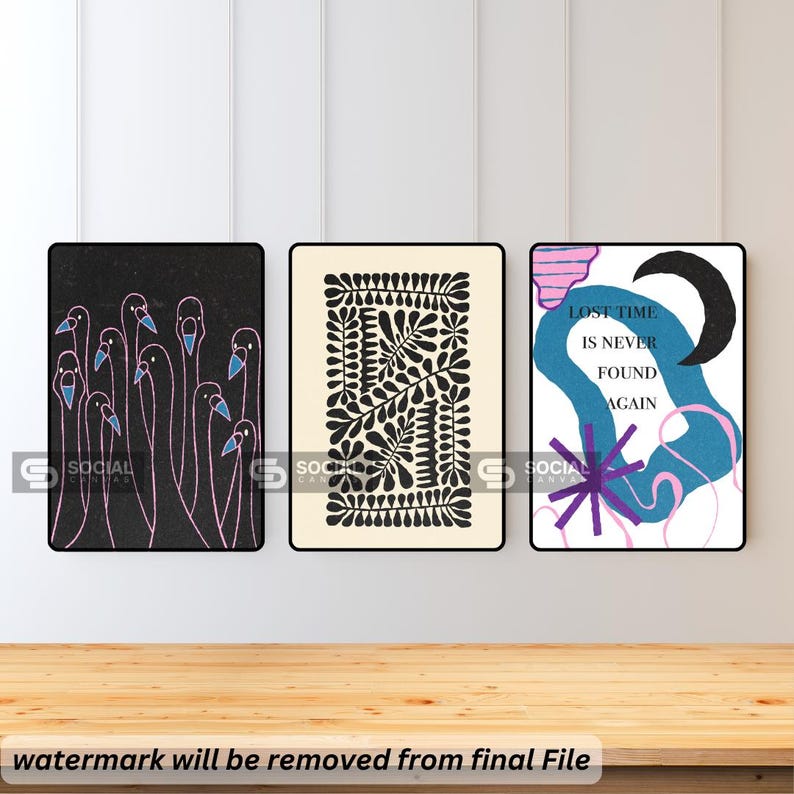 Pink Retro Flower Power Print - Vintage Boho Floral Wall Art, Mid ...