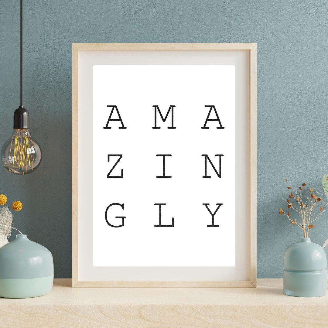 Amazingly Bold – Minimalistic Text Poster Poster Digital Download - Etsy