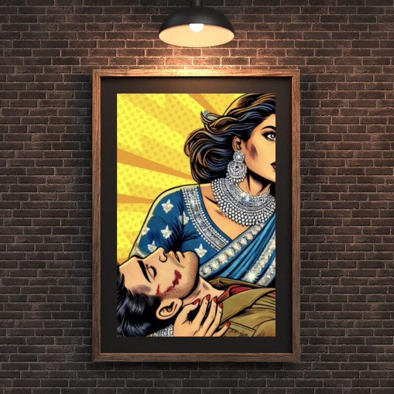Dramatic Bollywood Pop Art Scene - | Pop Art Digital Print | Indian Pop ...
