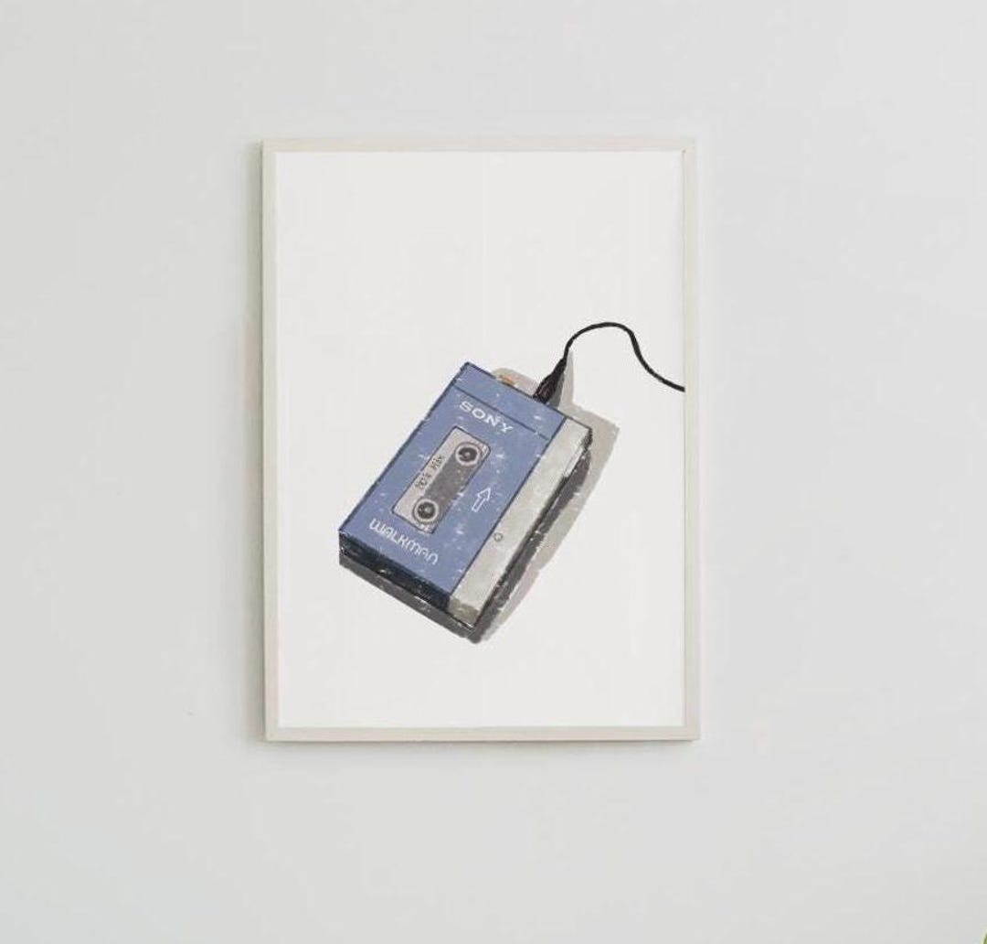 Blue, Retro Wall Art of Sony Walkman Print,poster to Be Downloaded ...