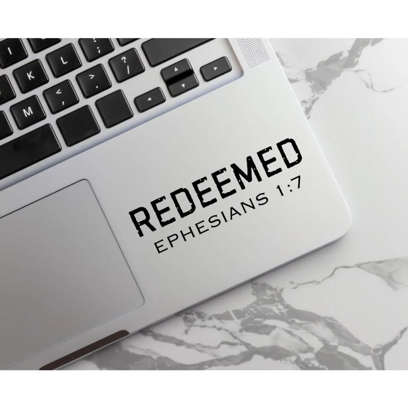 Redeemed Car Decal - Ephesians 1 7 Scripture Quote for Faithful Drivers ...