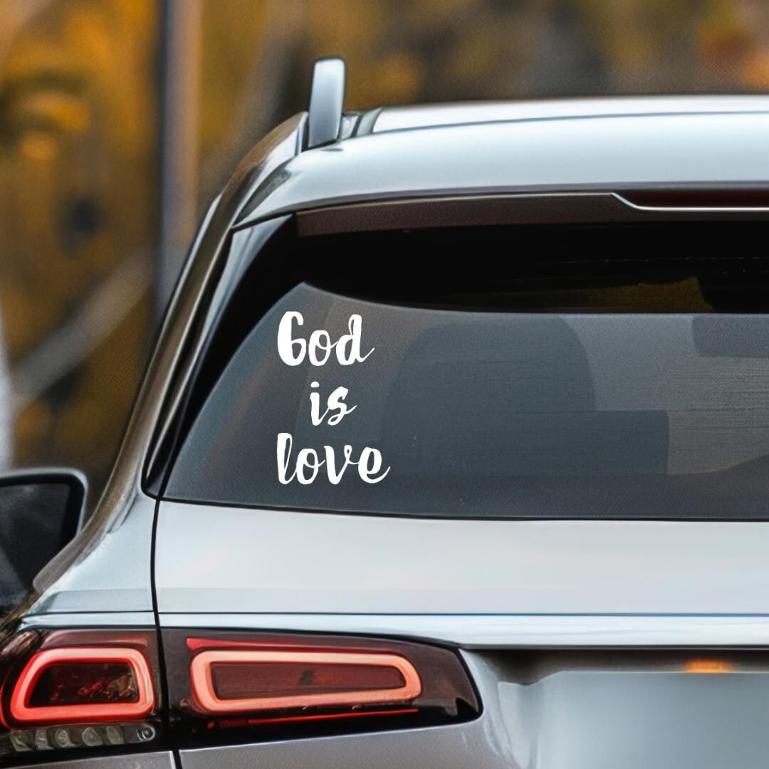 God is Love Car Decal - Christian Sticker - Faith-based Religious Car ...
