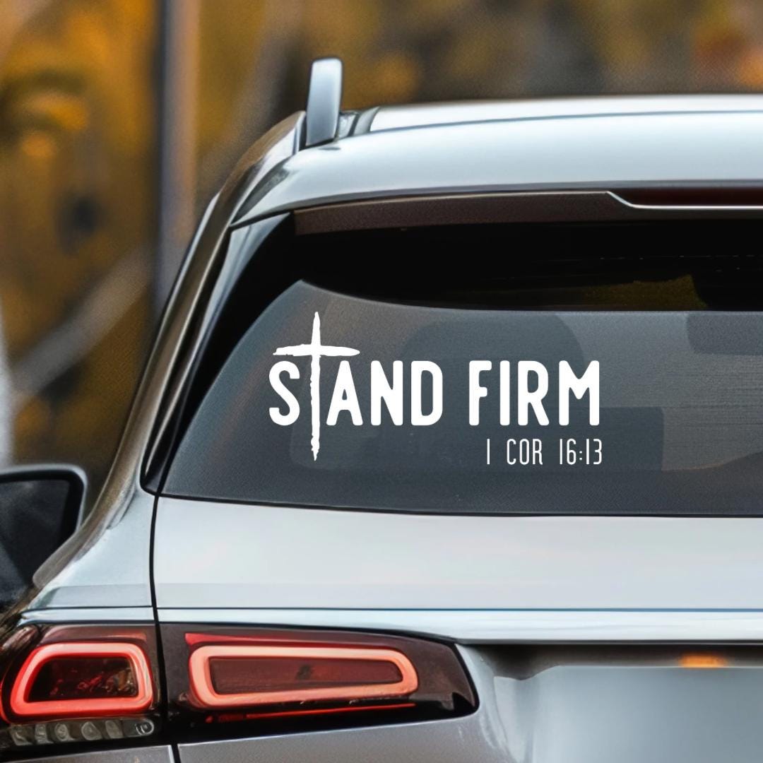 Stand Firm Faith Decal: Jesus Car Sticker, Christian Cross - Etsy