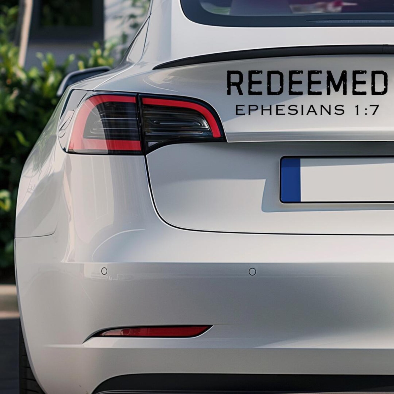 Redeemed Car Decal - Ephesians 1 7 Scripture Quote for Faithful Drivers ...