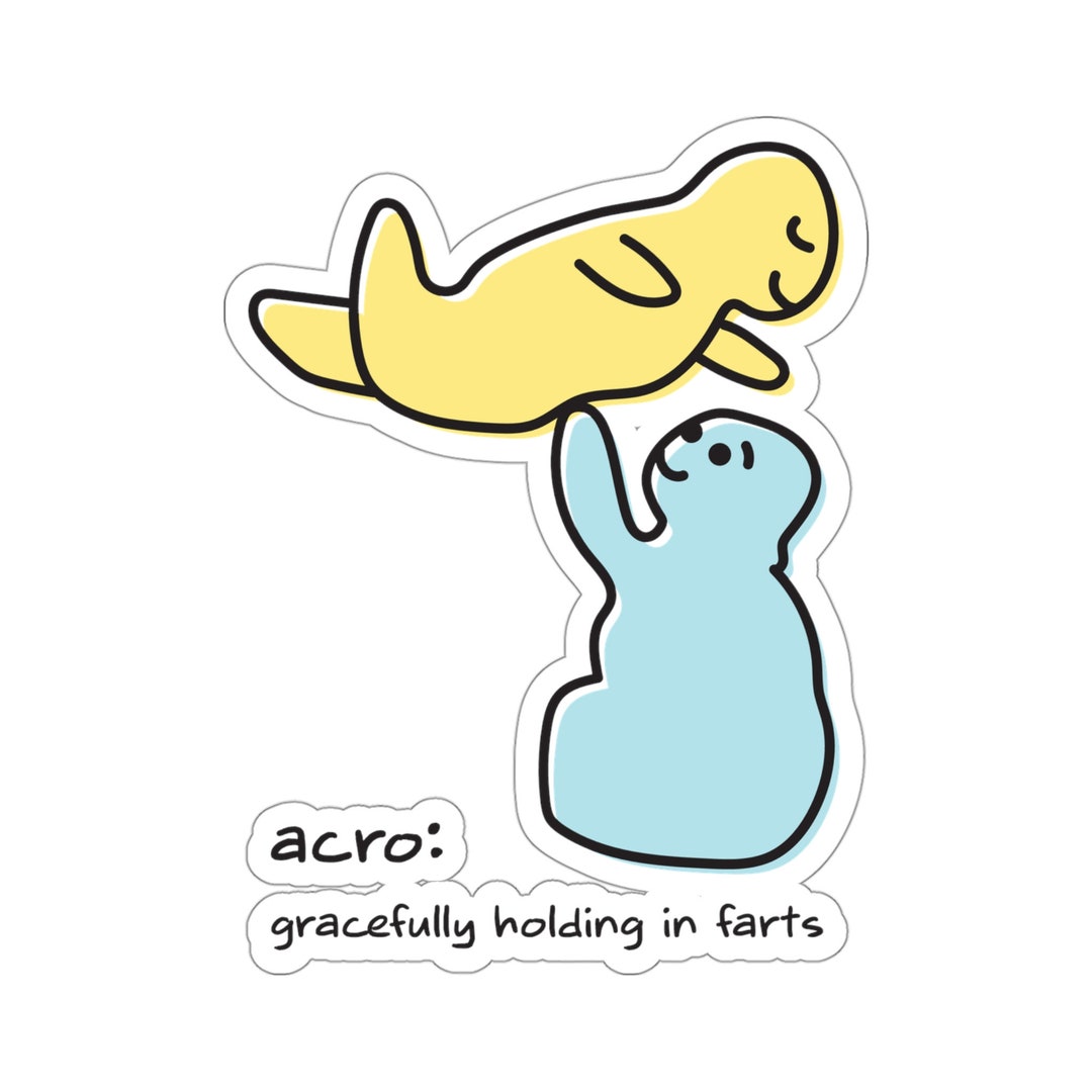 Acro Blob: Sticker Cute Yoga Acrobatic Stick for Water Bottle - Etsy