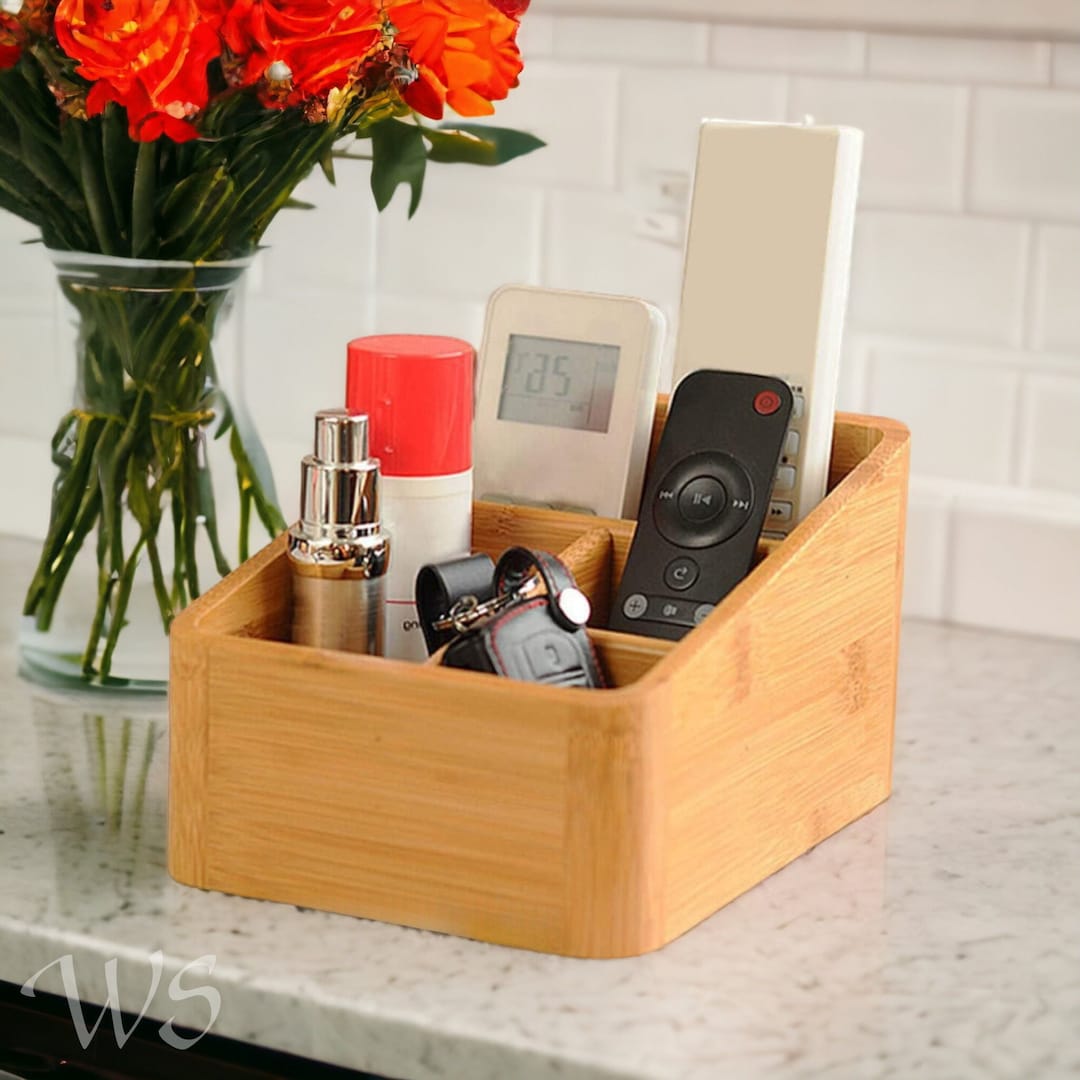 Wooden Remote Control Storage Box for Living Room Wood - Etsy UK