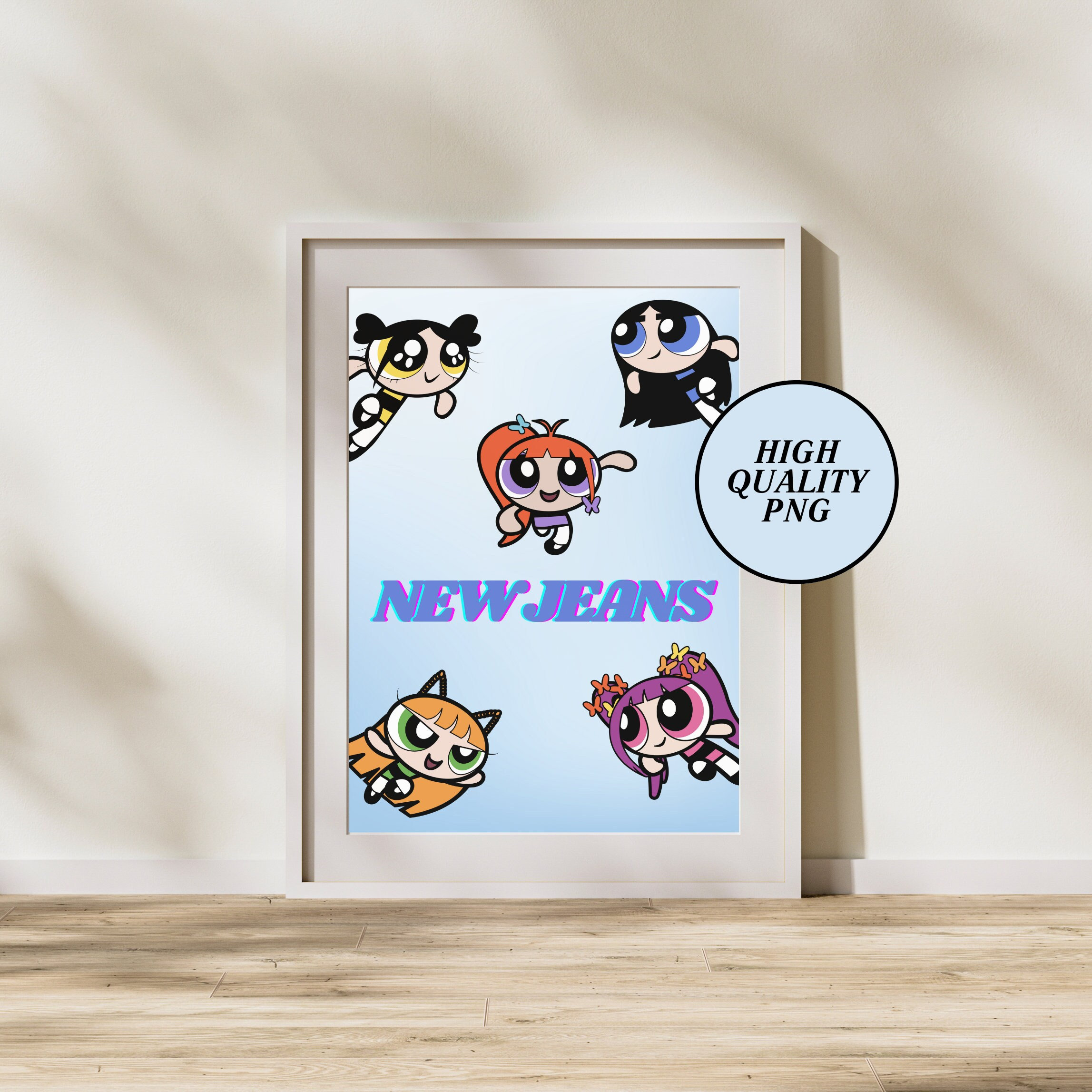 Newjeans Powerpuff Girls Poster, Minji, Hanni, Danielle, Haerin, Hyein ...