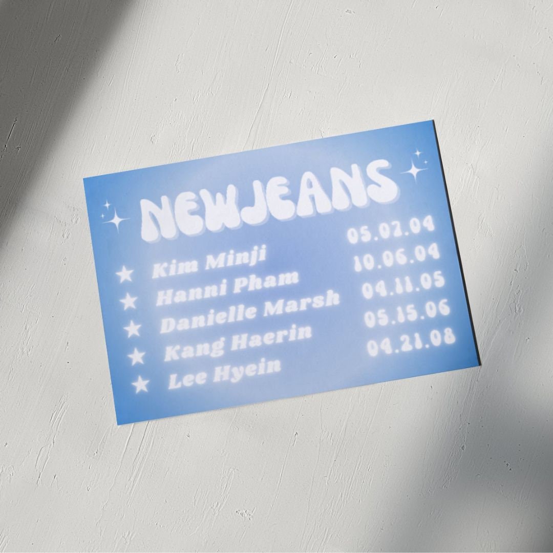 NEW JEANS OT5 POSTER / Kpop / Printables / Prints / Room Decor / Minji ...