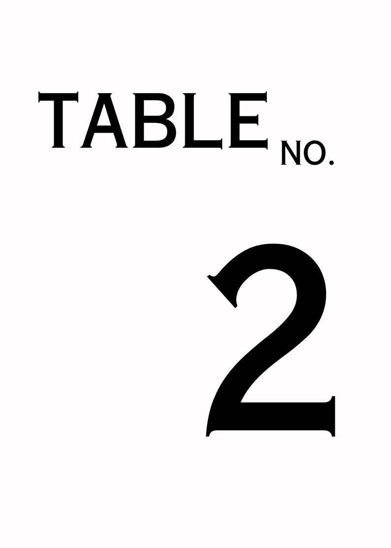 PRINTABLE TABLE NUMBERS - Digital Download - Print at Home - - Etsy