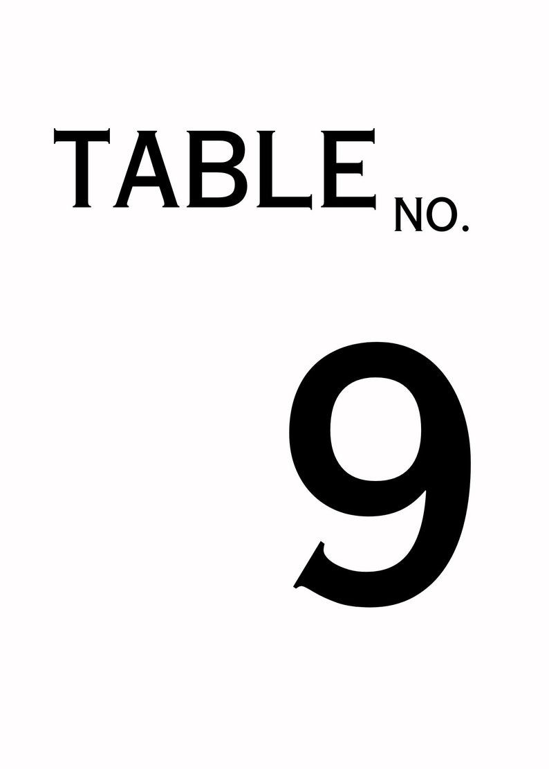 PRINTABLE TABLE NUMBERS - Digital Download - Print at Home - - Etsy