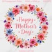 Happy Mother's Day Floral Wreath Clipart Mothers Day Card Design PNG ...