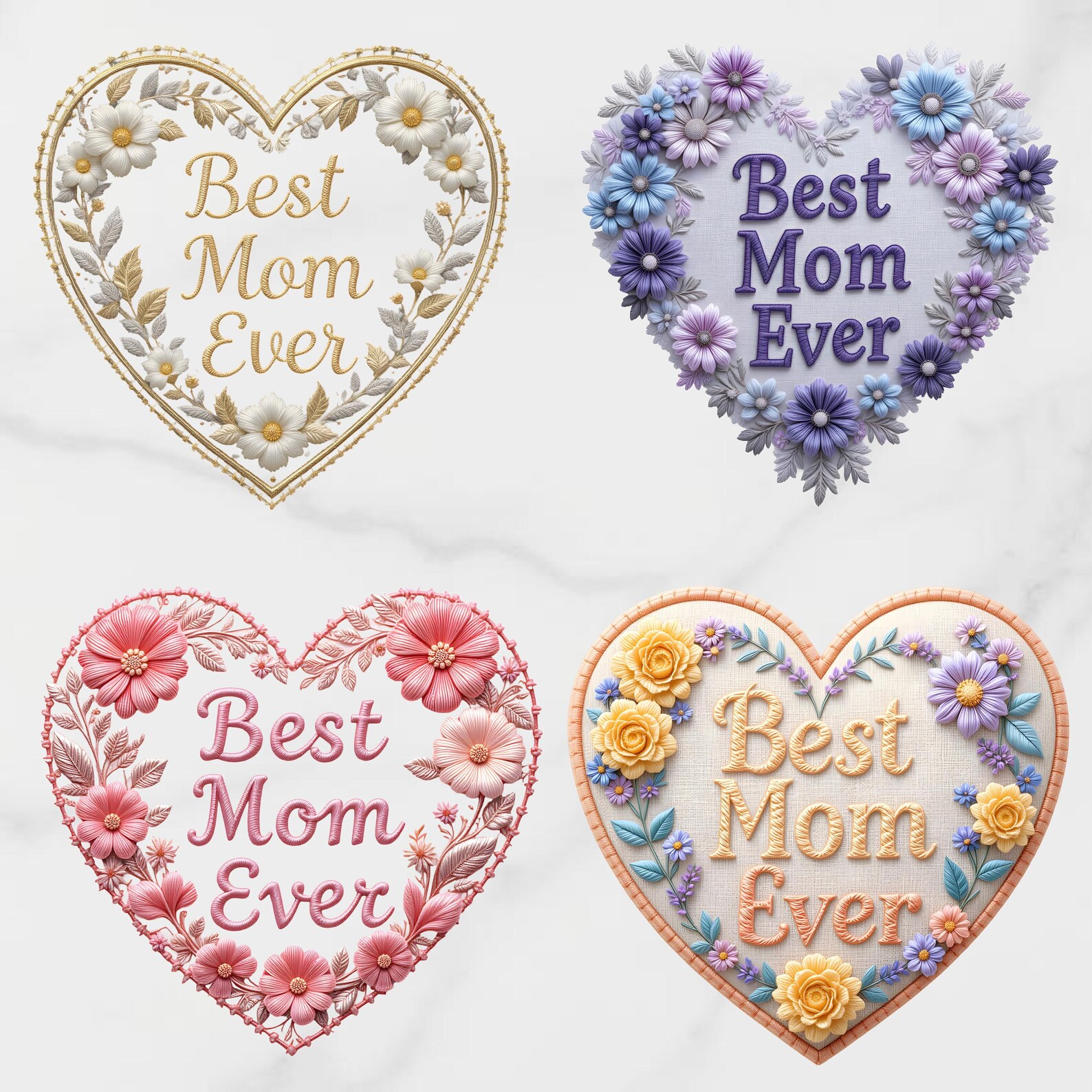 Best Mom Ever PNG Mother's Day Clipart Transparent Background Floral ...