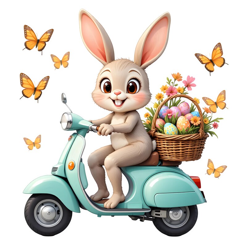 Cute Easter Bunny Clipart Set | Whimsical Bunny Graphics | Pastel ...