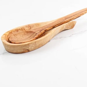 Olive Wood Spoon Rest Handmade Olive Wood - Etsy