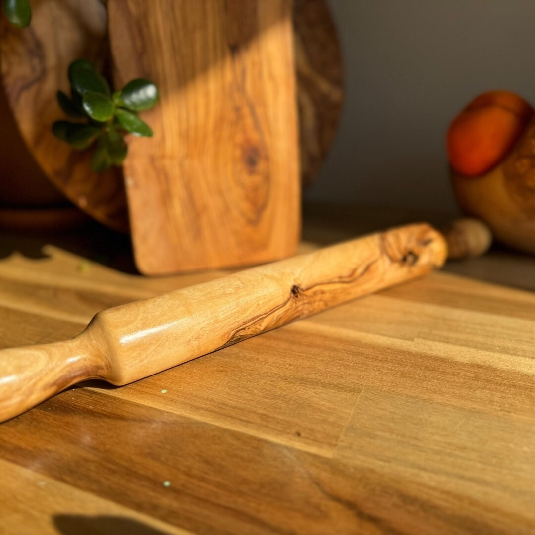 Olive Wood Rolling Pin - Handmade Olive Wood - Etsy