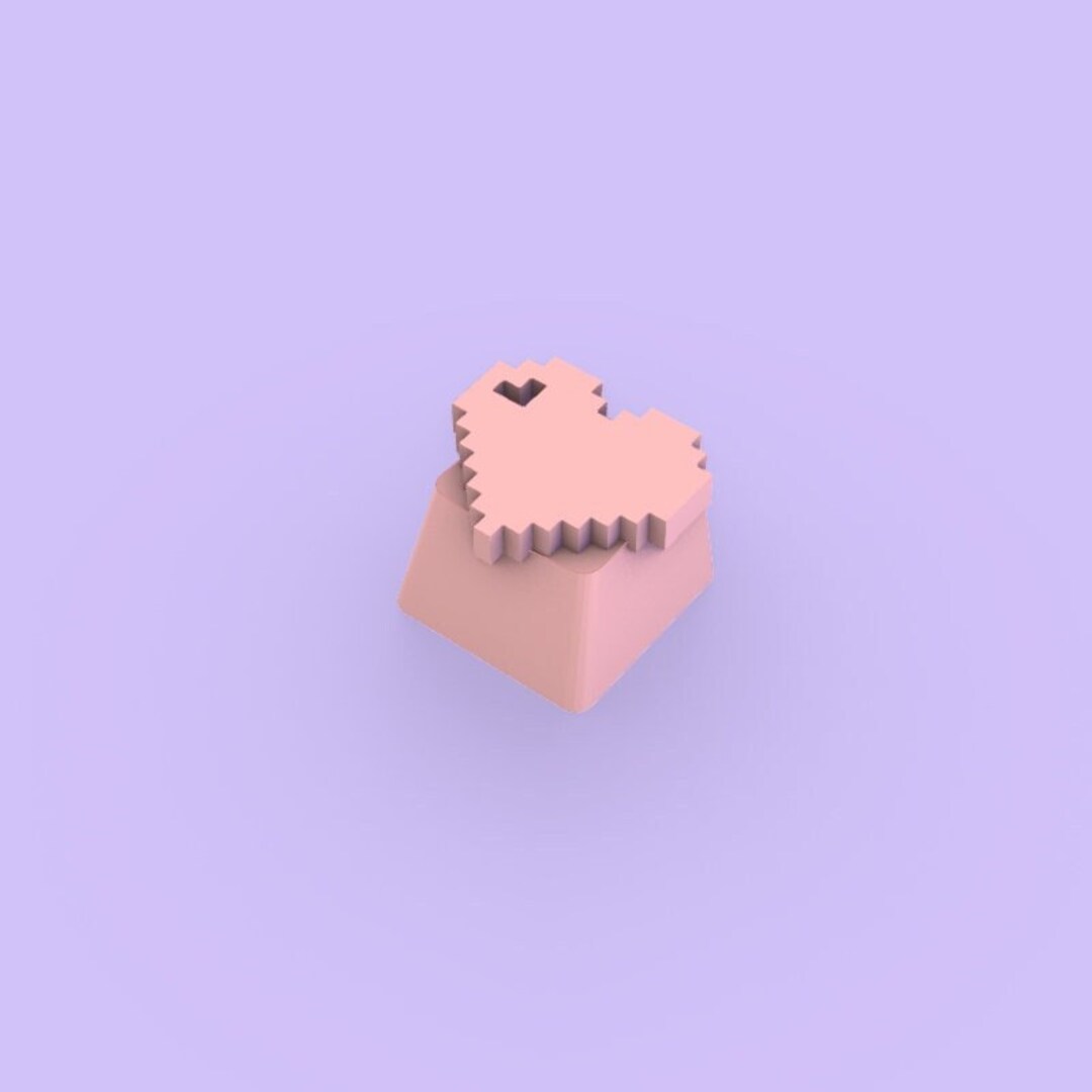 Pixel Heart Keycap 3D Print STL File - Etsy