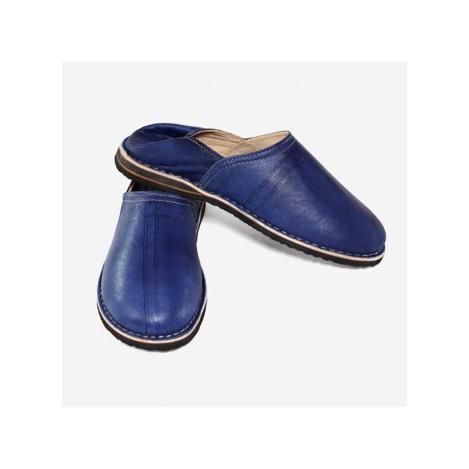 Men's Slippers Modern Craftsman in Leather Blue Jean's - Etsy