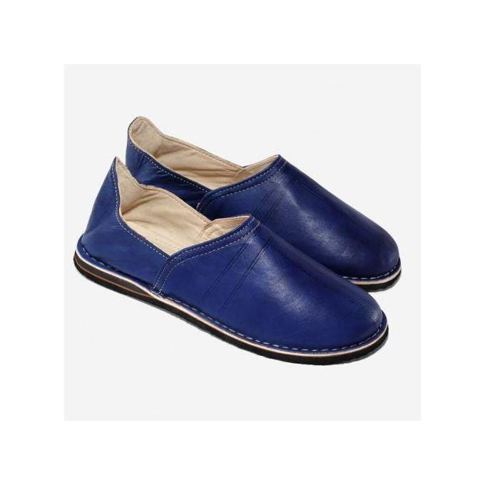 Men's Slippers Modern Craftsman in Leather Blue Jean's - Etsy