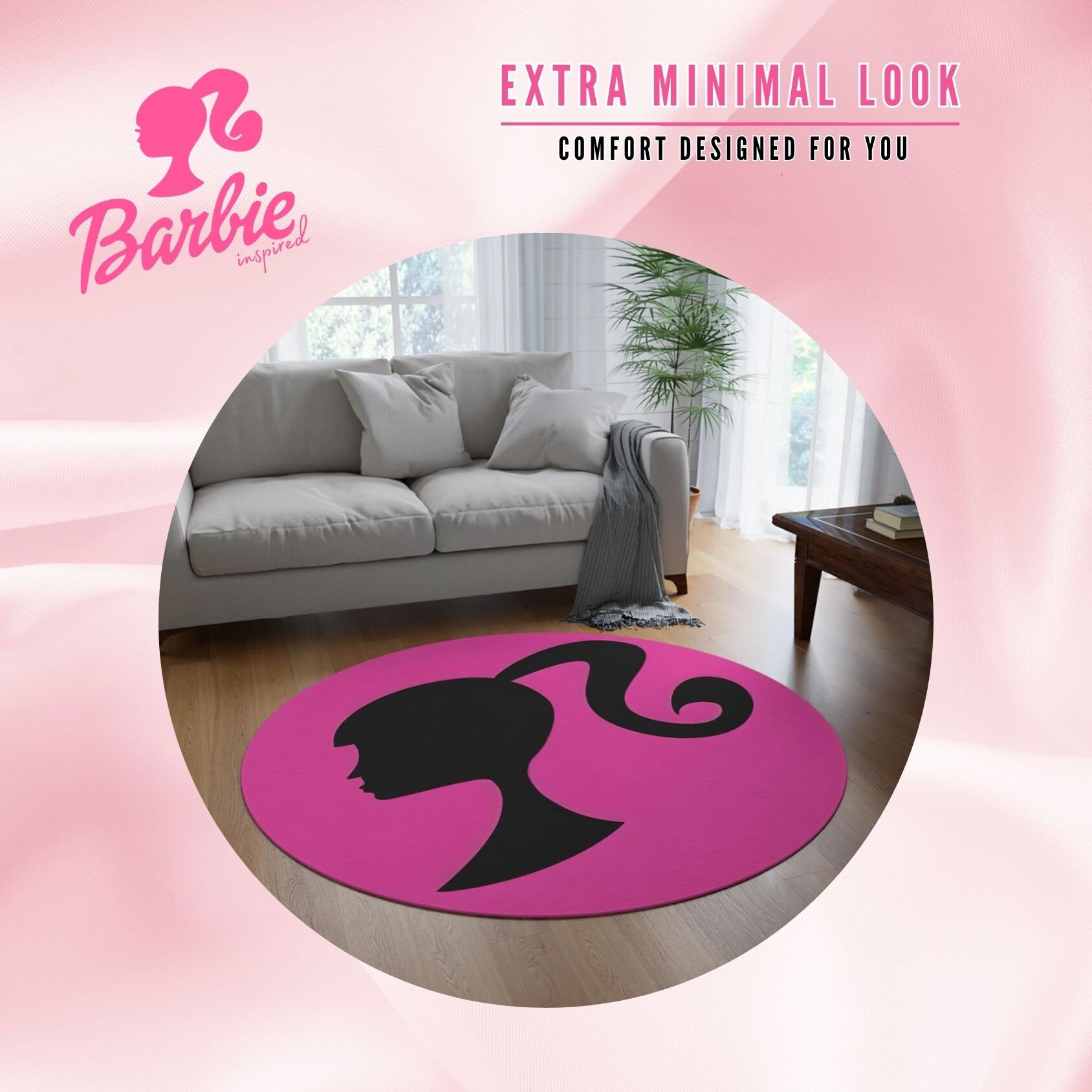Barbie Round Rug |onedraw Floor Carpet| Decorative Non Slip Circle Rugs ...