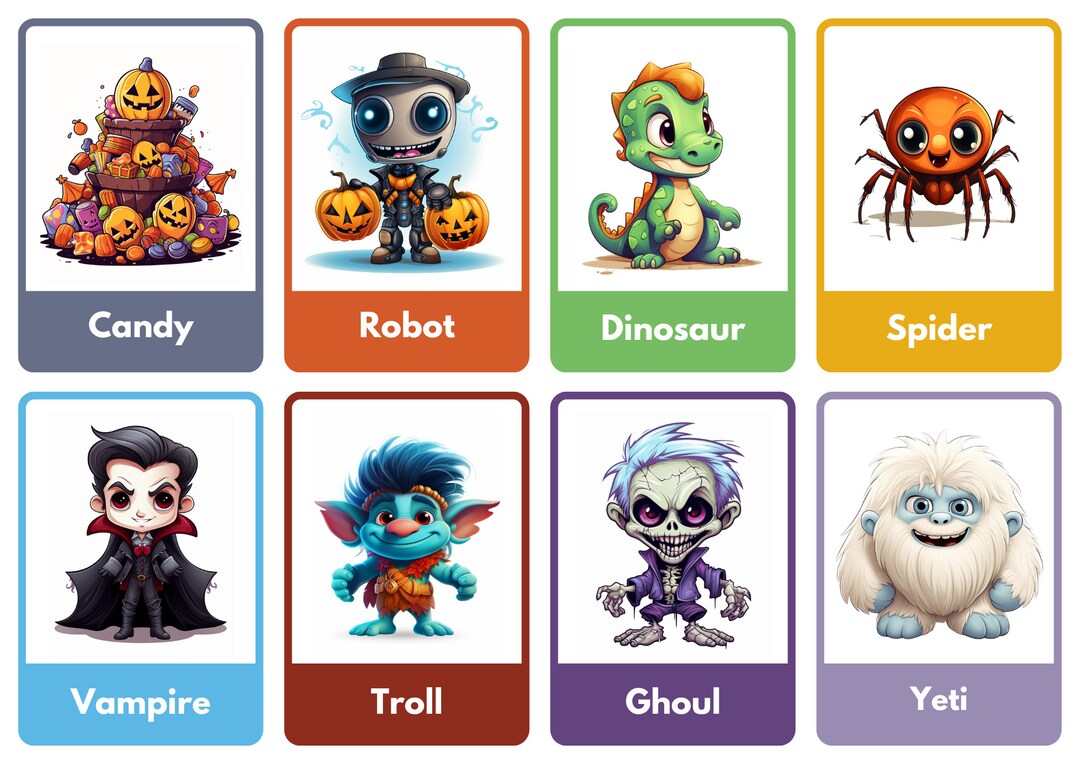 Halloween Flash Cards for Kids - Etsy