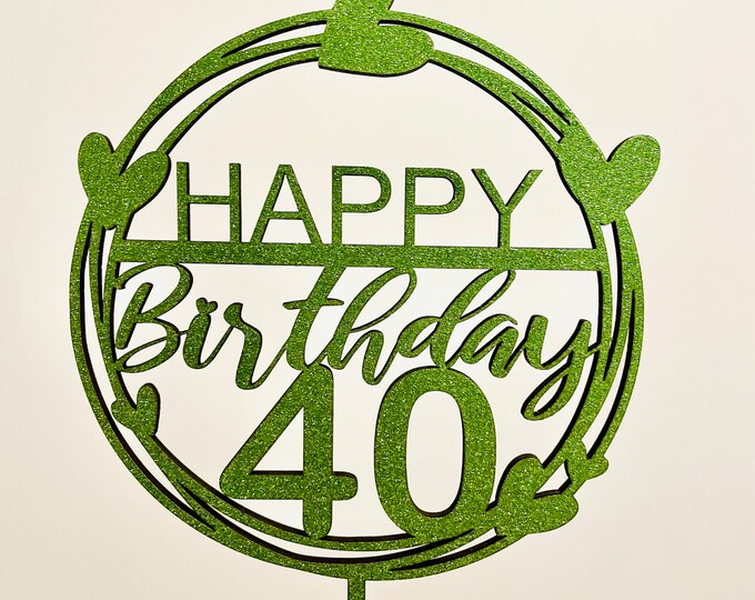 Caketopper happy Birthday Loop With Number, Personalized Birthday Gift ...