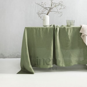 Natural Linen Tablecloth, Extra Large Rectangle Tablecloth, Oval Table ...