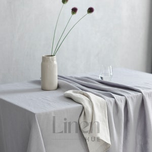 Linen Table Cover, Extra Long Tablecloth, Stonewashed Linen Tablecloth ...