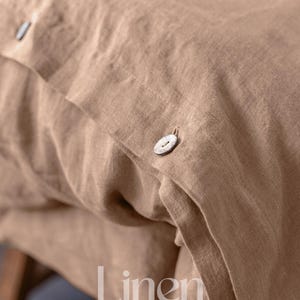 Linen Duvet Cover With Coconut Buttons Closure, Natural Linen Quilt ...