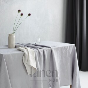 Linen Table Cover, Extra Long Tablecloth, Stonewashed Linen Tablecloth ...