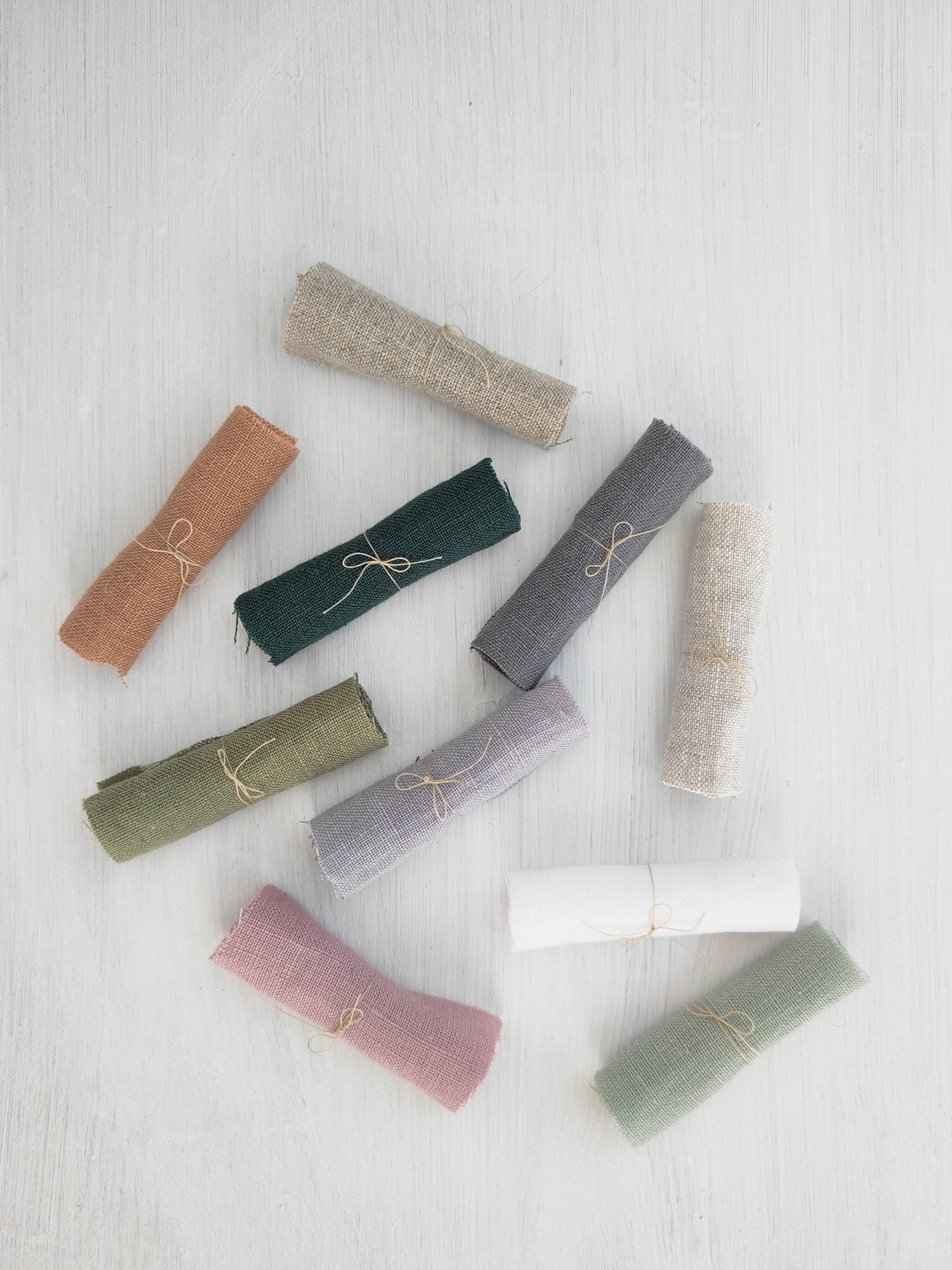 Linen Fabric Samples Set, Linen Swatches for Shower Curtains, Living ...