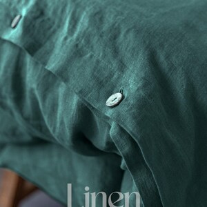 Linen Duvet Cover With Coconut Buttons, Duvet Cover Queen, Duvet Cover ...