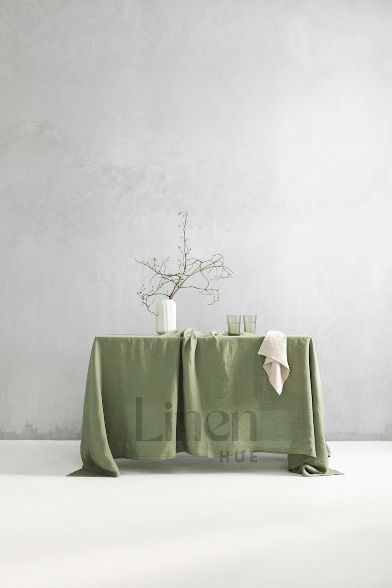 Natural Linen Tablecloth, Extra Large Rectangle Tablecloth, Oval Table ...
