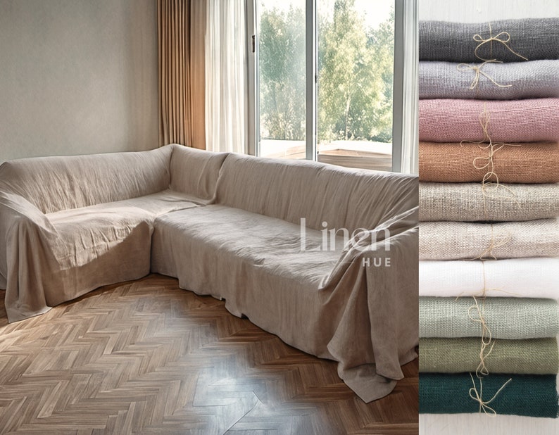 Sectional Couch Cover, Corner Sofa Cover, L Shape Sofa Cover, Loose ...