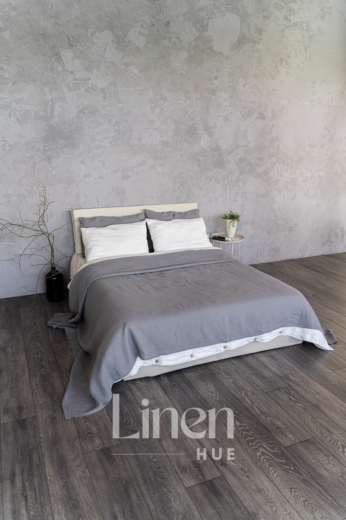 Linen Bed Coverlet | Linen Bedspread | Washed Linen Slipcover | Large ...