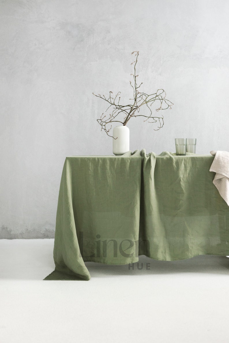 Natural Linen Tablecloth, Extra Large Rectangle Tablecloth, Oval Table ...
