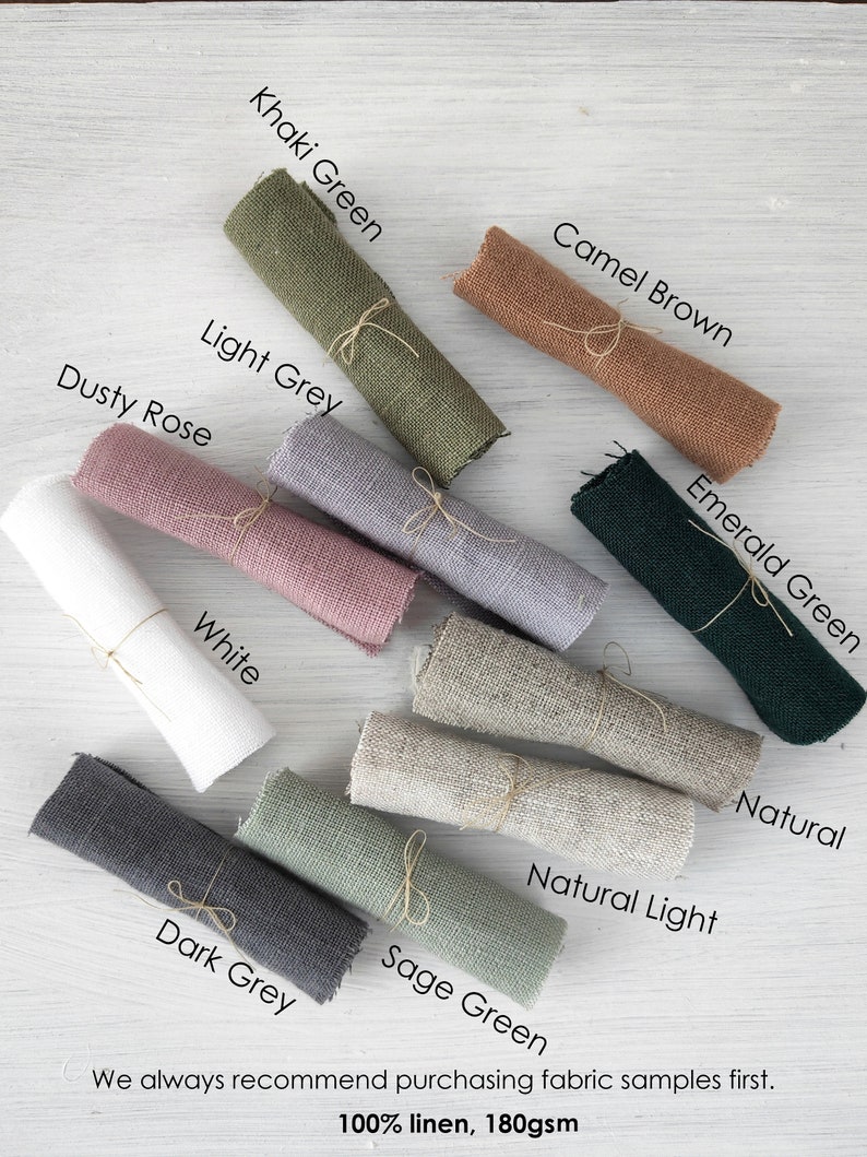 Linen Fabric Samples Set, Linen Swatches for Shower Curtains, Living ...