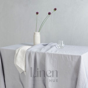 Linen Table Cover, Extra Long Tablecloth, Stonewashed Linen Tablecloth ...
