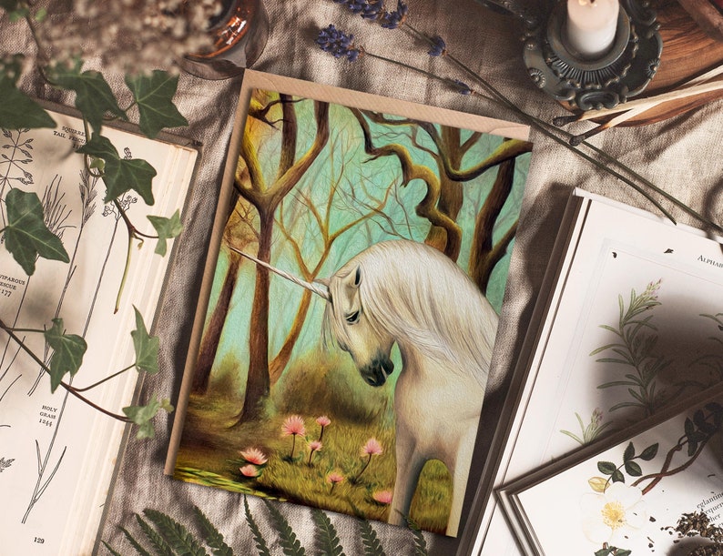 Fine Art Greeting Card 'unicorn Grove' by Liza Thompson blank Inside ...