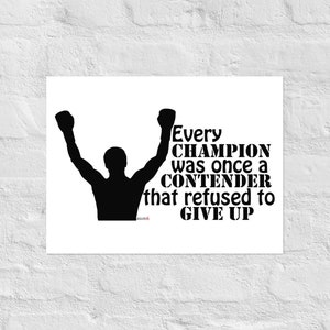 ROCKY BALBOA Famous Quote Poster Boxing, Gym, Fighting, Fighter, Boxer ...