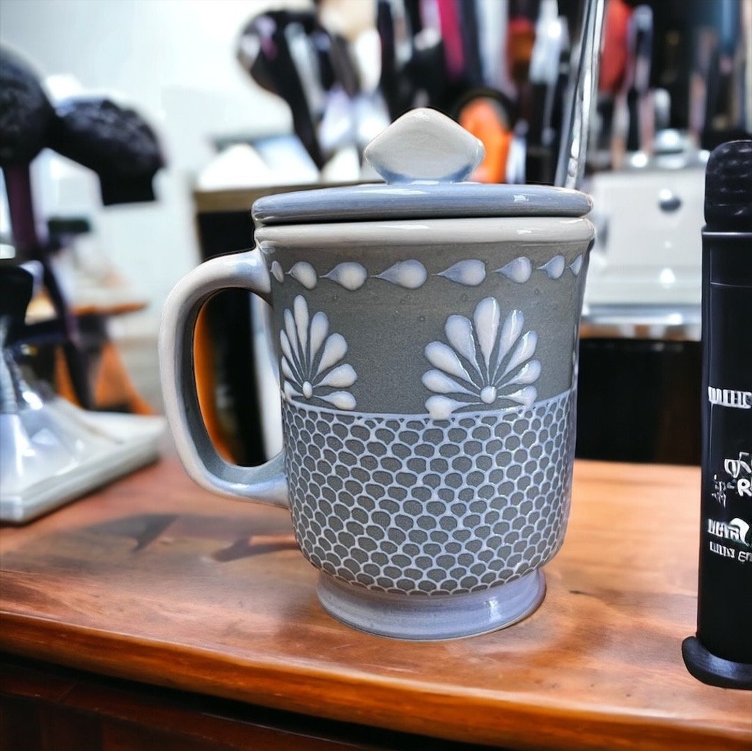 Father’s Day “pluma Alteza” Mexican Talavera Coffee Mug With Top, Taza ...