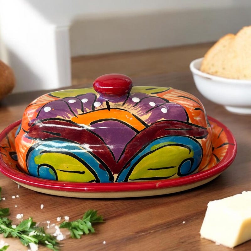 Red Butter Dish - Etsy
