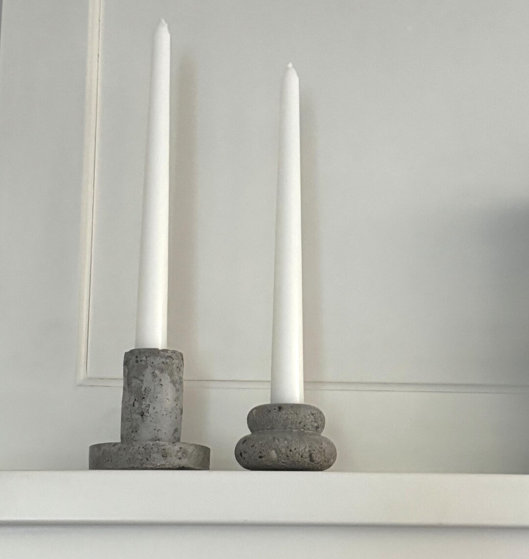 Handmade Concrete Taper Candlestick Holder: Modern Minimalist Decor - Etsy