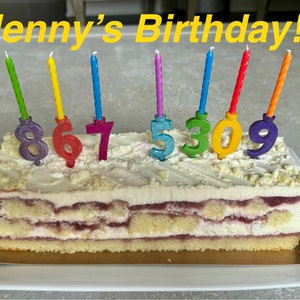 Colorful Resin Birthday Number Cake Toppers With Candles - Etsy