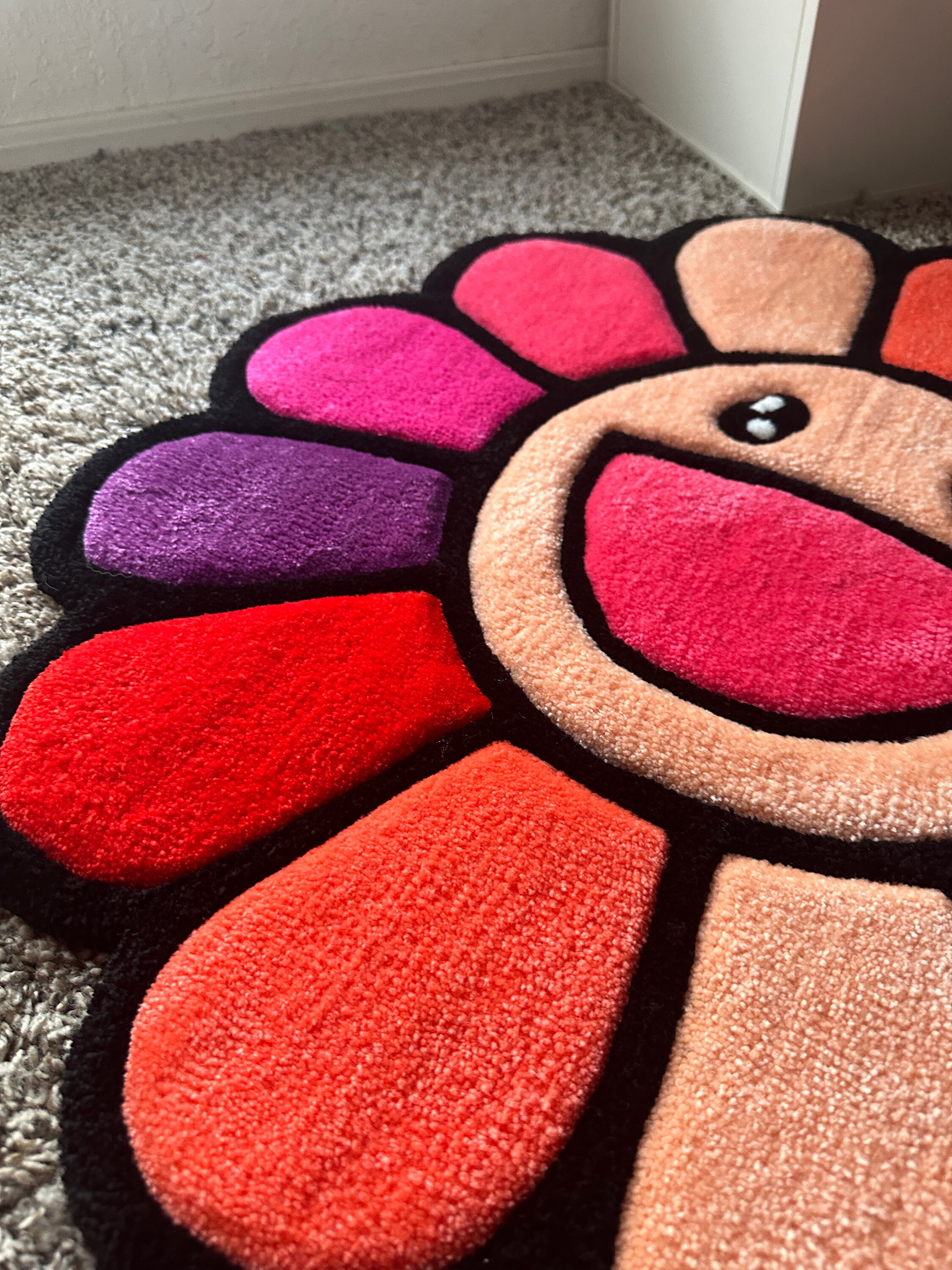 Murakami Inspired Flower Rug - Etsy