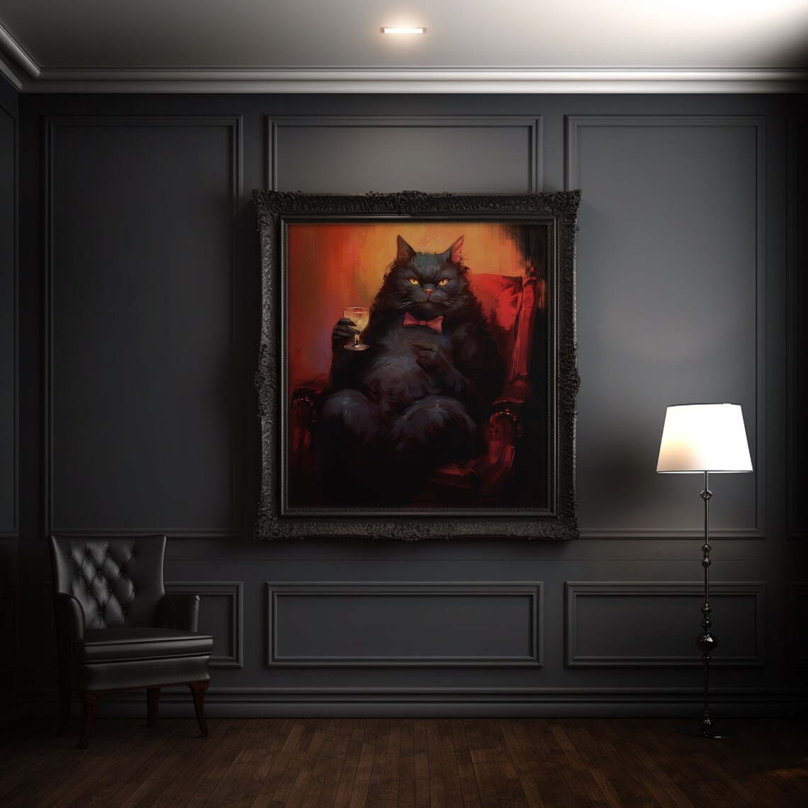 Black Cat Poster Digital Wall Art Master and Margarita Kot Begemot ...