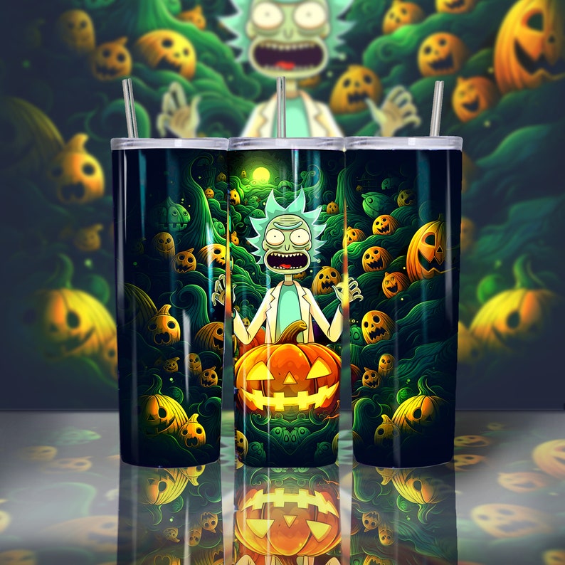 Halloween Rick and Morty Digital Art for Your Original Skinny Tumbler ...